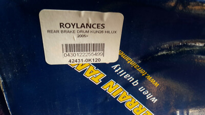 Genuine Terrain Tamer Rear Brake Drum KUN26 HILUX 2005-15 42431-0K120 ...