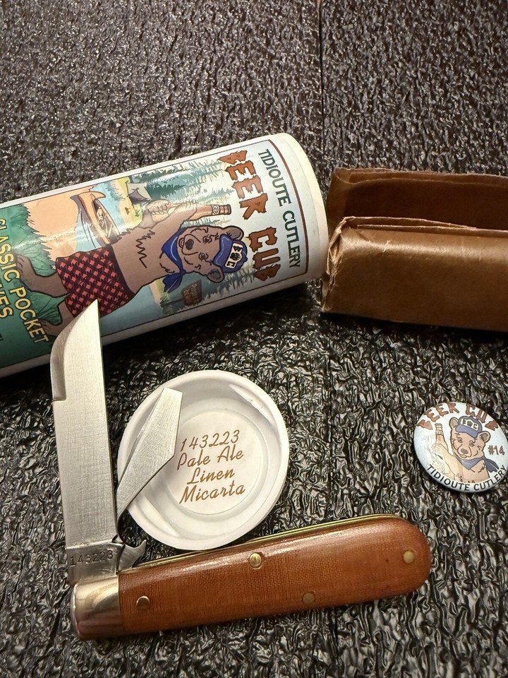 GEC #14 Great Eastern Cutlery Tidioute Beer Cub Pale Ale Linen Micarta ...