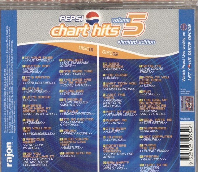 Pepsi Chart Hits Volume 5 Australia 2 X CD 2002 Compilation for sale ...