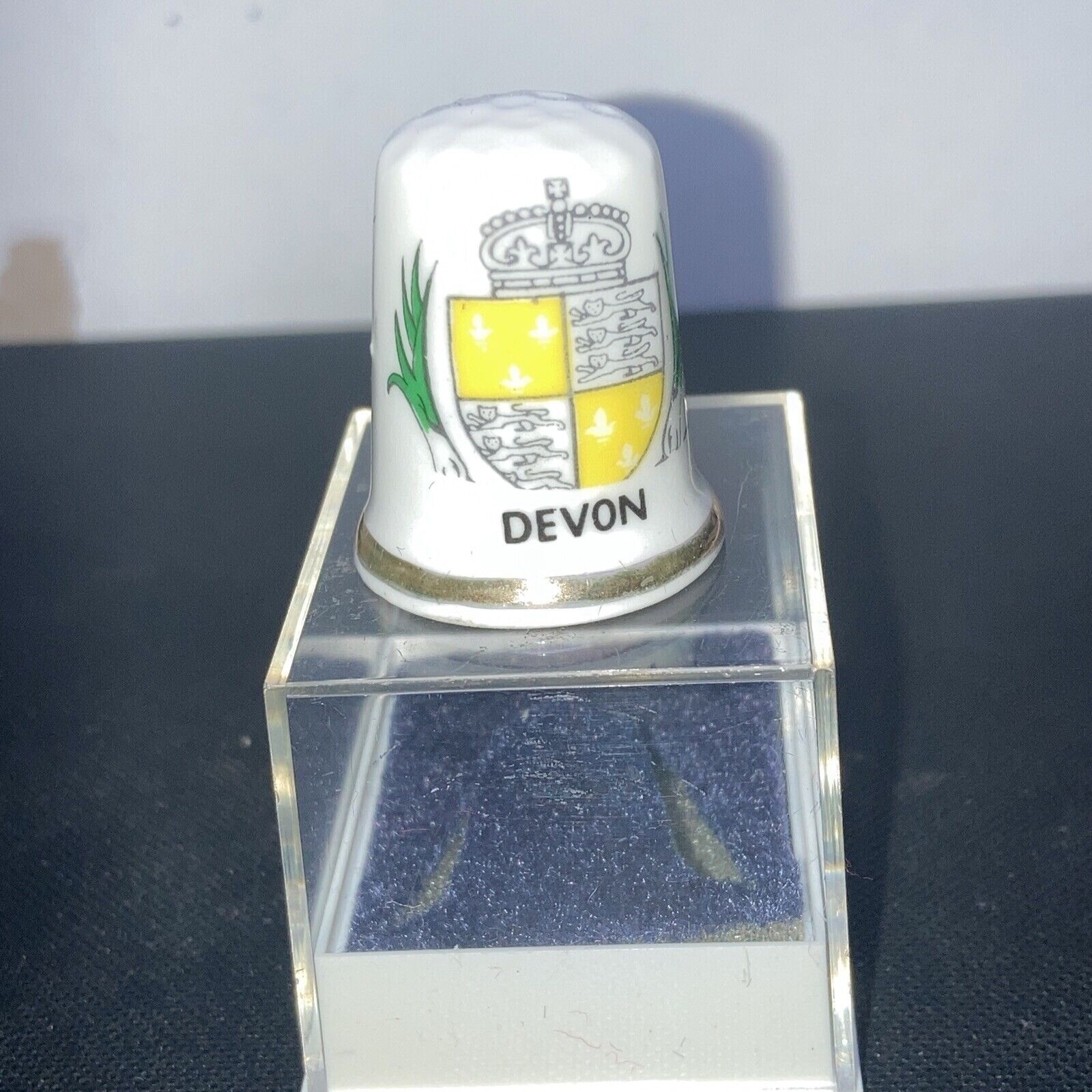 Devon Crest Souvenir Thimble Bone China Made in England in Box | eBay