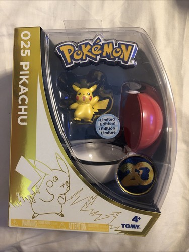 POKEMON Limited Edition 20th Anniversary Pikachu Figure w/ Pokeball ...