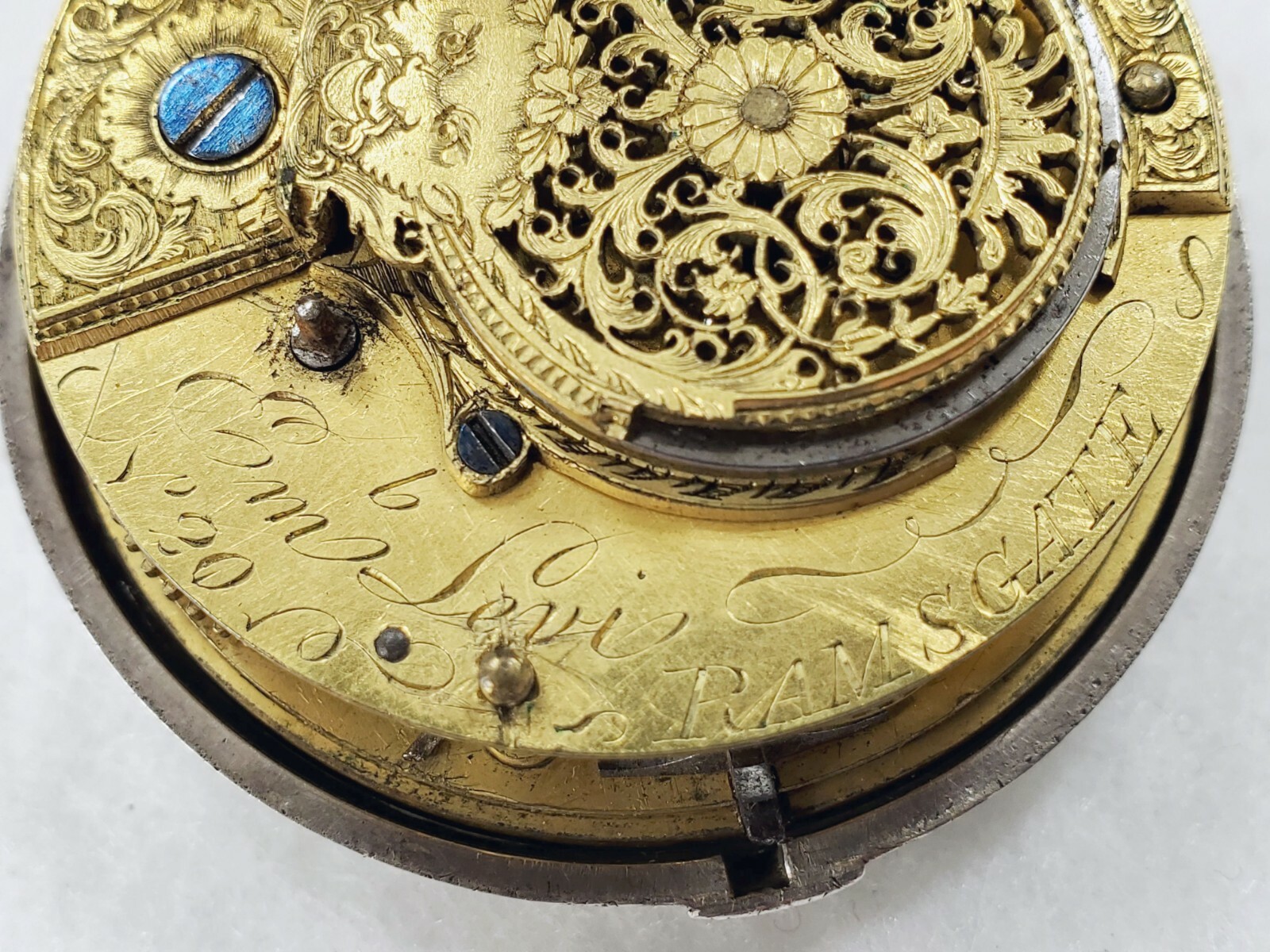 Antique English Silver Fusee & Chain Drive Pocket Watch E.M. LEVI ...