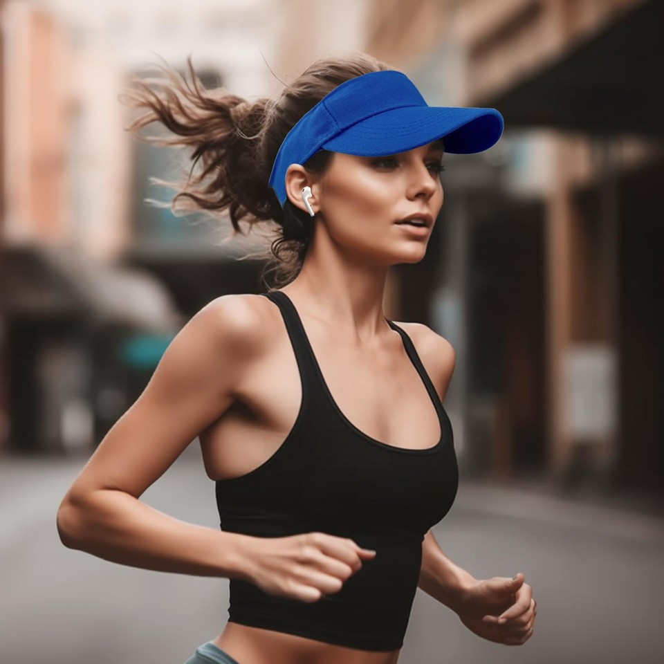 Unisex Sports Sun Visor Hats Open Top Bingo Visors for Tennis Golf ...