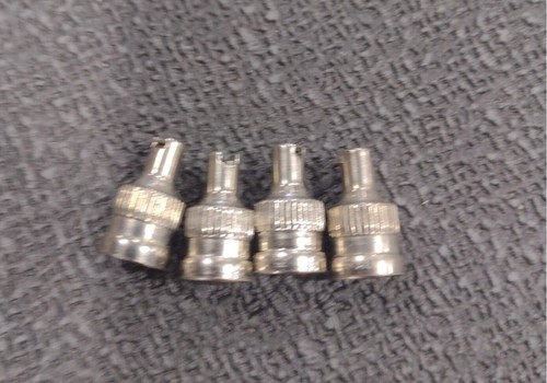 4pcs Chrome Car Valve Stem Cap With Core Remover Puller SCHRADER 6300v ...