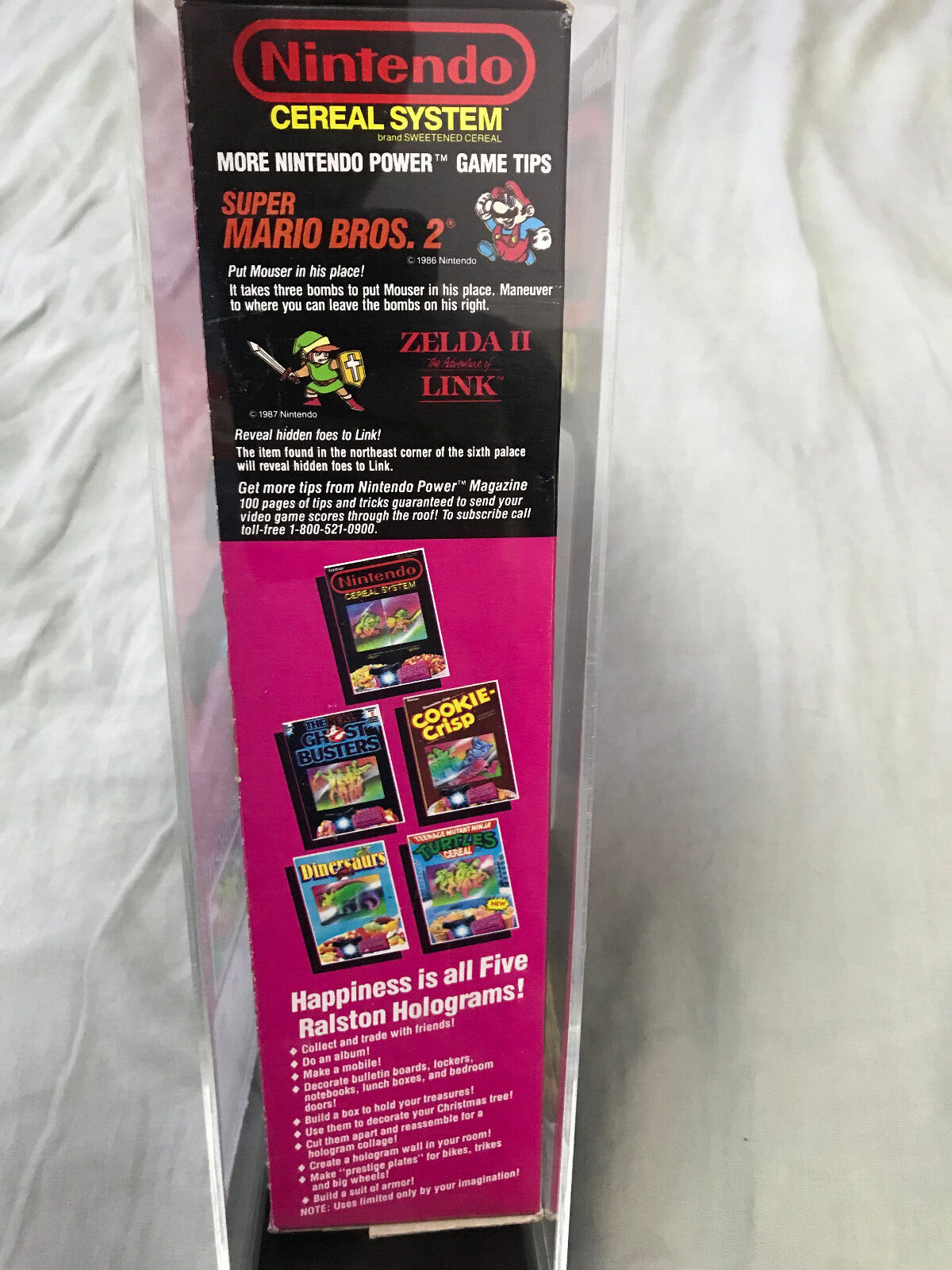 Authentic 1989 Nintendo Cereal System Holographic Box w/Protective ...