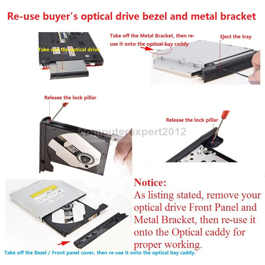 Hard Drives (HDD, SSD & NAS SATA 2nd HD HDD SSD Frame Hard Drive Caddy ...