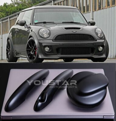US STOCK MATT BLACK Gas Cap & Door Handle Covers for MINI R56 R55 ...