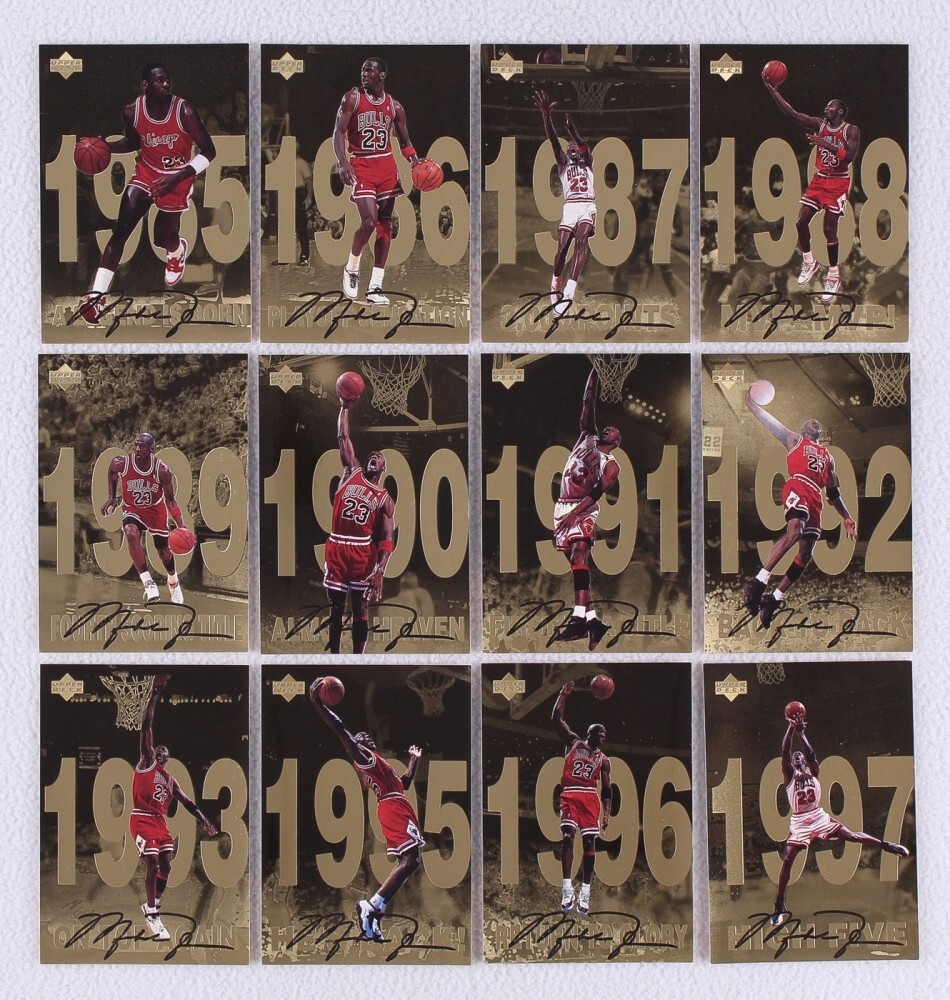 Michael Jordan Upper Deck Gold Refractor Cards Full Set of 12 ...