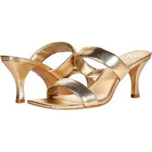 Vince Camuto Gold Aslee Square Toe Sandals Sz 8.5 | eBay