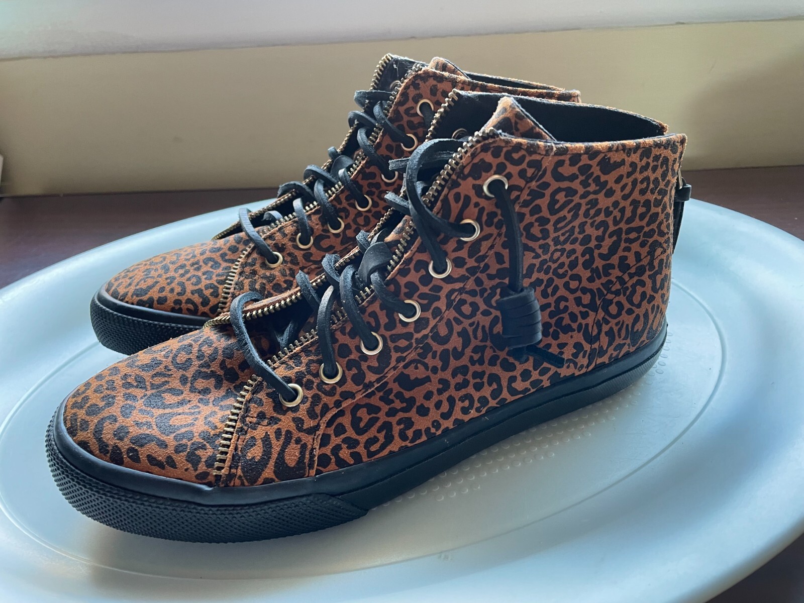 Sperry x Rebecca Minkoff High Top Sneaker SHOE WOMENS 8 RUST BLACK ...