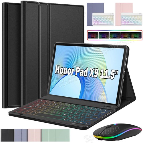 7 Colors Backlit Keyboard Mouse Case For Honor Pad X8 Pro /Honor Pad X9 ...