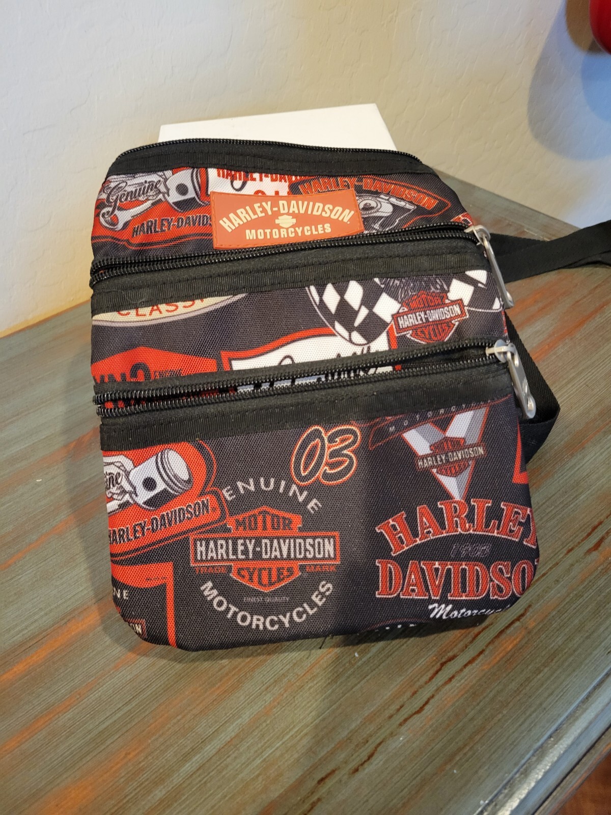 Harley Davidson Motorcycles Nylon 3 Zipper Crossbody … - Gem