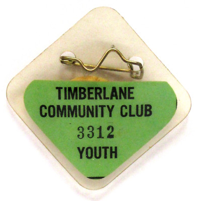1970 TIMBERLANE COMMUNITY CLUB YOUTH badge Covington WA 2.25" pinback ...