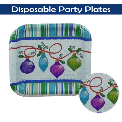 8 Festive Paper Plates - Festive Fun Range - Christmas Celebrations ...