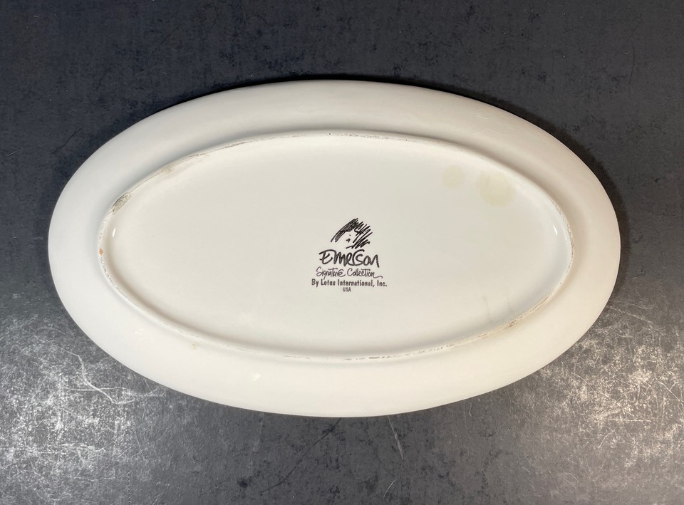 3 Beach Themed Oval Cocktail Dessert Plates 9" Emerson Signature ...