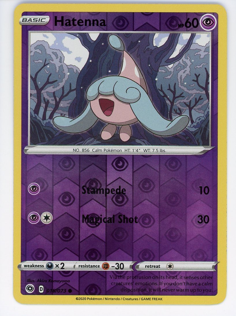 Pokemon Hatenna 018/073 Reverse Holo Common Champions Path NM/MT | eBay