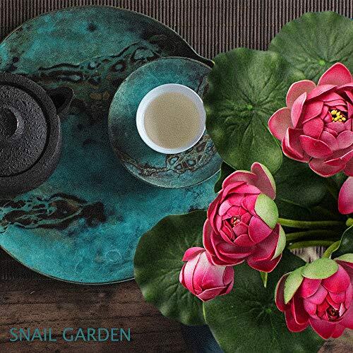 SNAIL GARDEN 2 Bouquets Artificial Lotus Flowers Real-Touch Water Lily ...