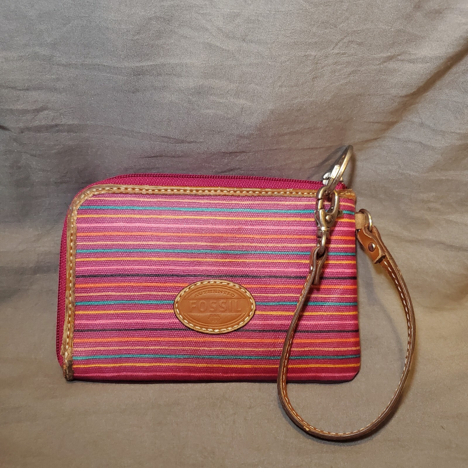 Fossil Key Per Keyper Multicolored Zip Wristlet Wallet Clutch SL4117 ...