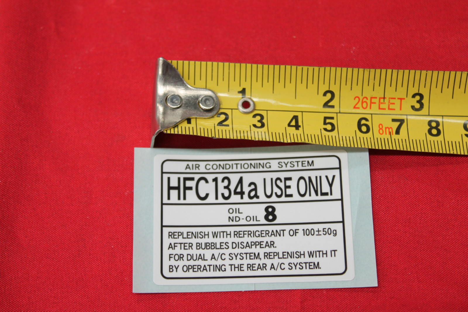 TOYOTA AIR CONDITIONING CAUTION DECAL LABEL HFC R134A 8872328220 STICK ...