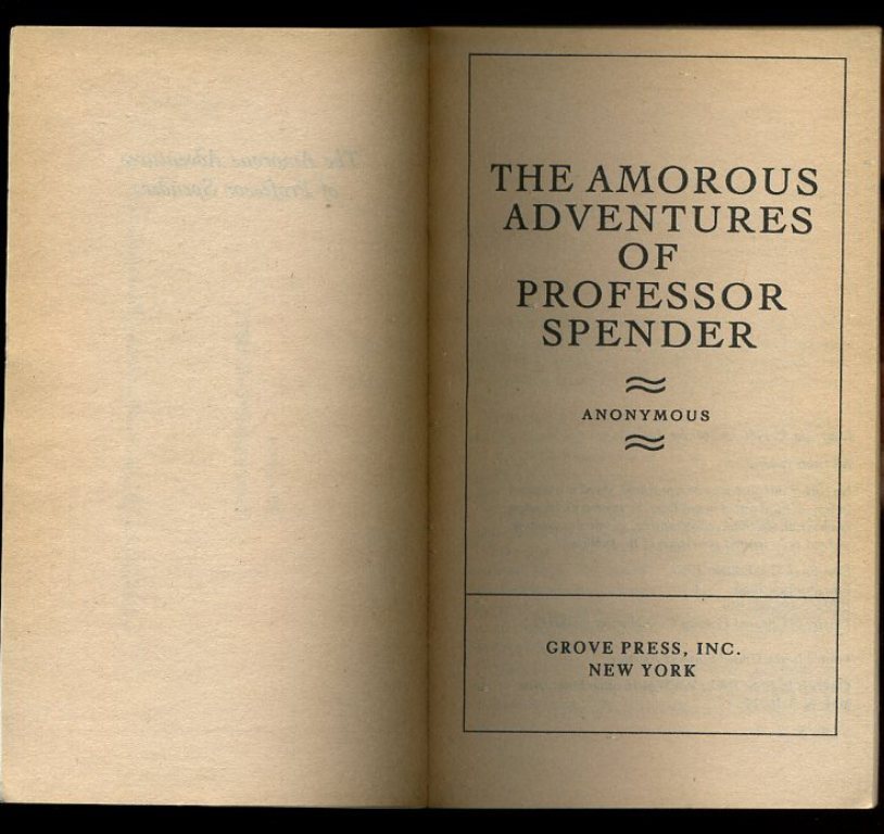The Amorous Adventures of Professor Spender Anonymous Erotica Adventure ...