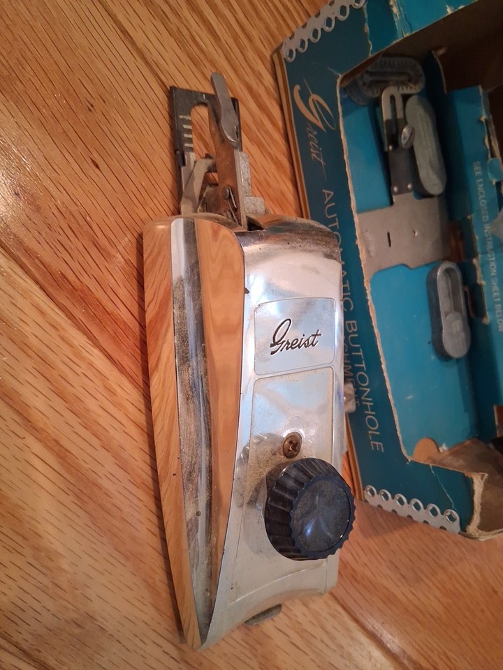 Vintage Greist Buttonholer Attachment for Sewing Machine w/ 4 Templates ...
