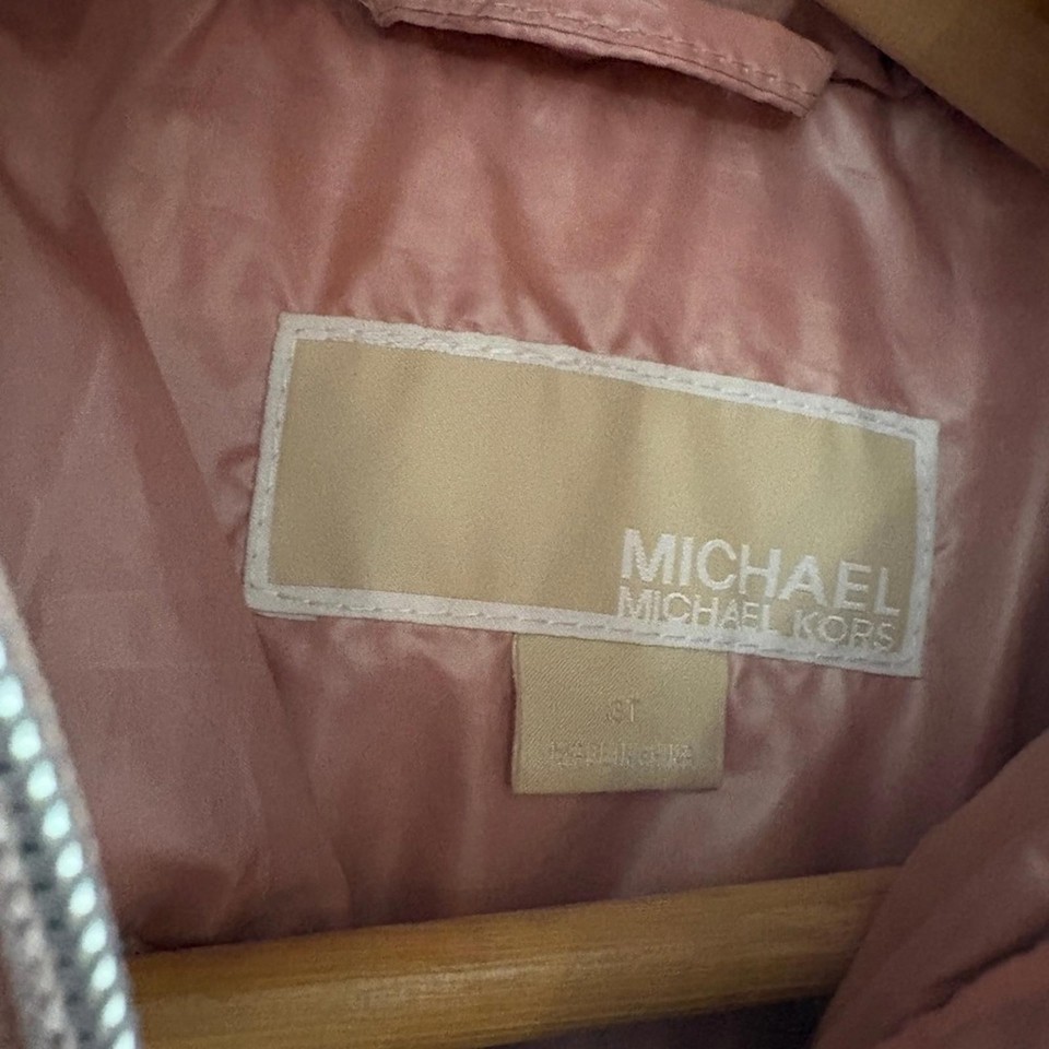 Michael Kors 3T Rose Gold Faux Fur Hood Puffer Jacket | eBay