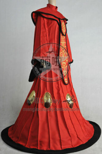 Star Wars Phantom Menace Padme Amidala Cosplay Costume Red Queen Dress ...