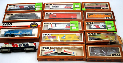 13pc 1970 Vtg TYCO HO 1/87 1/64 Model Train Engines Cars & 1776 Caboose ...