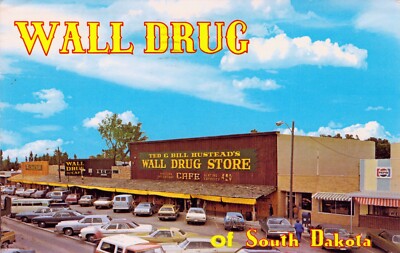 1977 VTG Postcard Ted & Bill Hustead's Wall Drug Store at Wall South ...