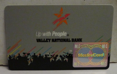 Valley National Bank Up With People Mastercard- Un-Embossed BLANK RARE ...