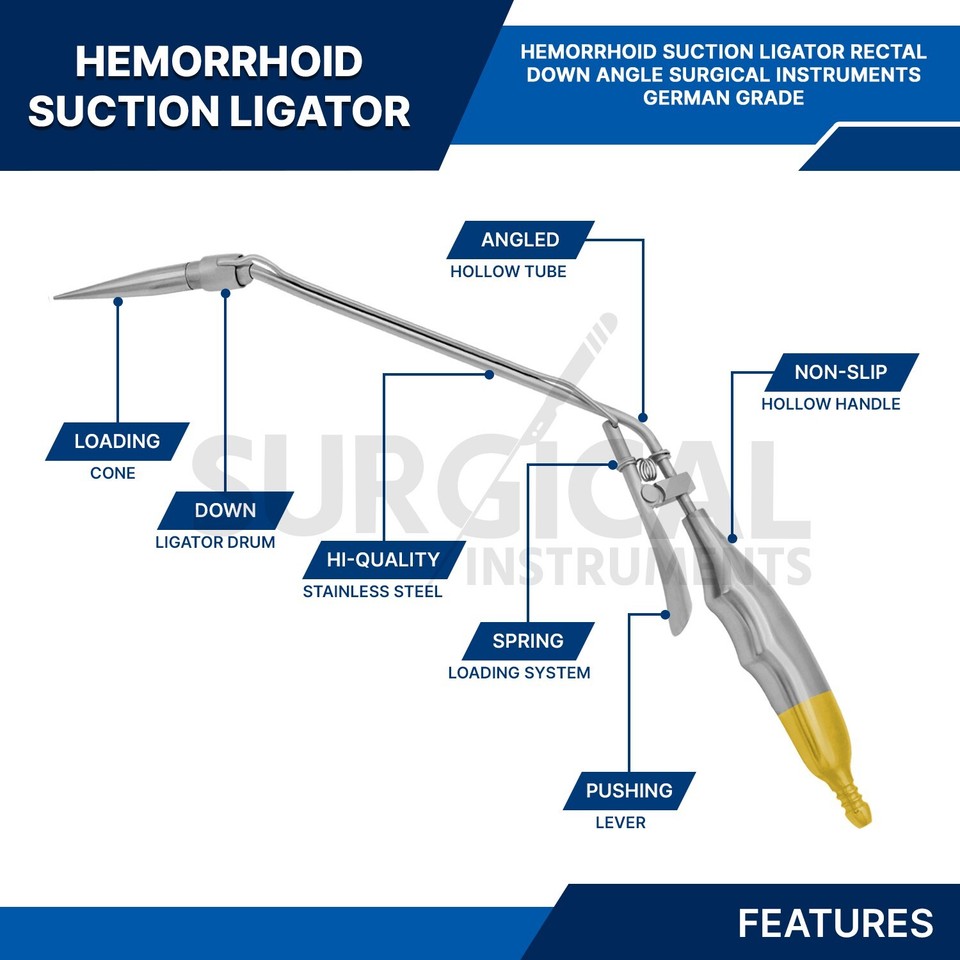 3 Hemorrhoid Suction Ligator Straight, Up & Down Angle With 100 Latex ...