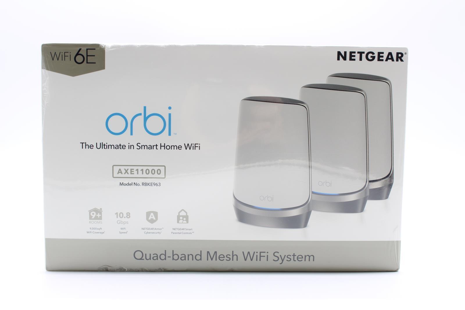 NETGEAR Orbi AXE11000 Wireless-Wi-Fi 802.11ax 4-Ports Router - RBKE963 ...