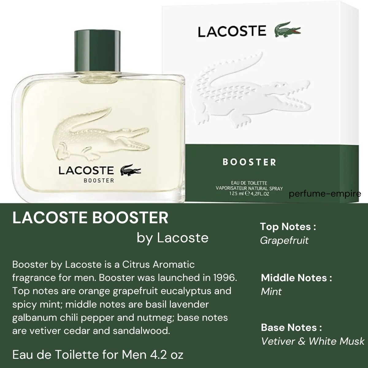 LACOSTE BOOSTER by Lacoste cologne for men EDT 4.2 oz New in Box