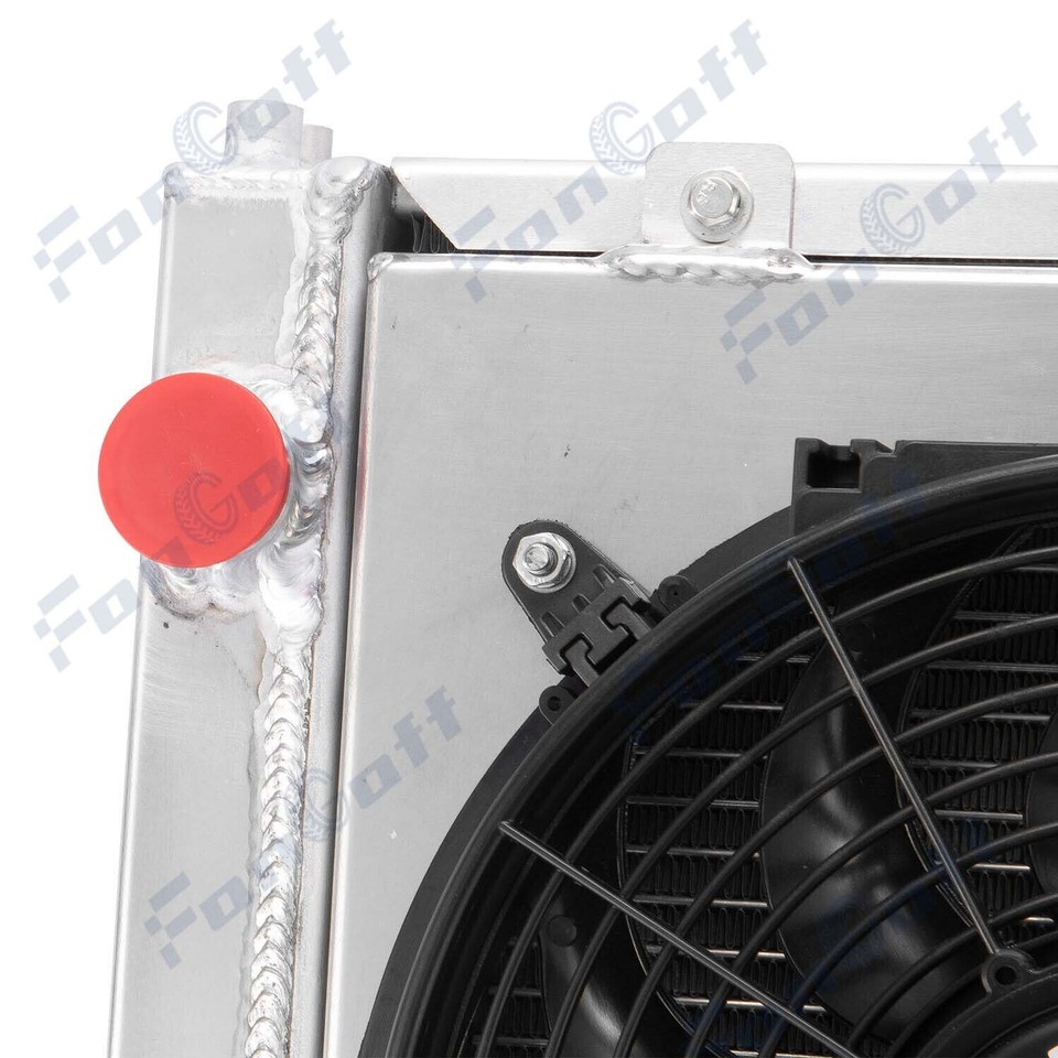 3 Rows Aluminum Radiator+Shroud Fan Fit Double Pass Dragster Roadster ...