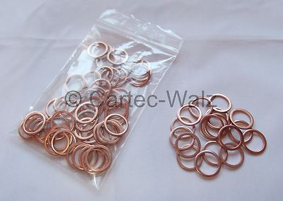 100 STÜCK Kupferringe Dichtringe Dichtungen Cu 14x18x1,5 mm DIN 7603 ...