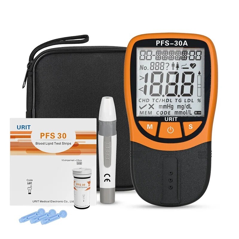 5-in-1 Home Cholesterol Test Kit Blood Lipid Triglycerides Monitor Fast ...