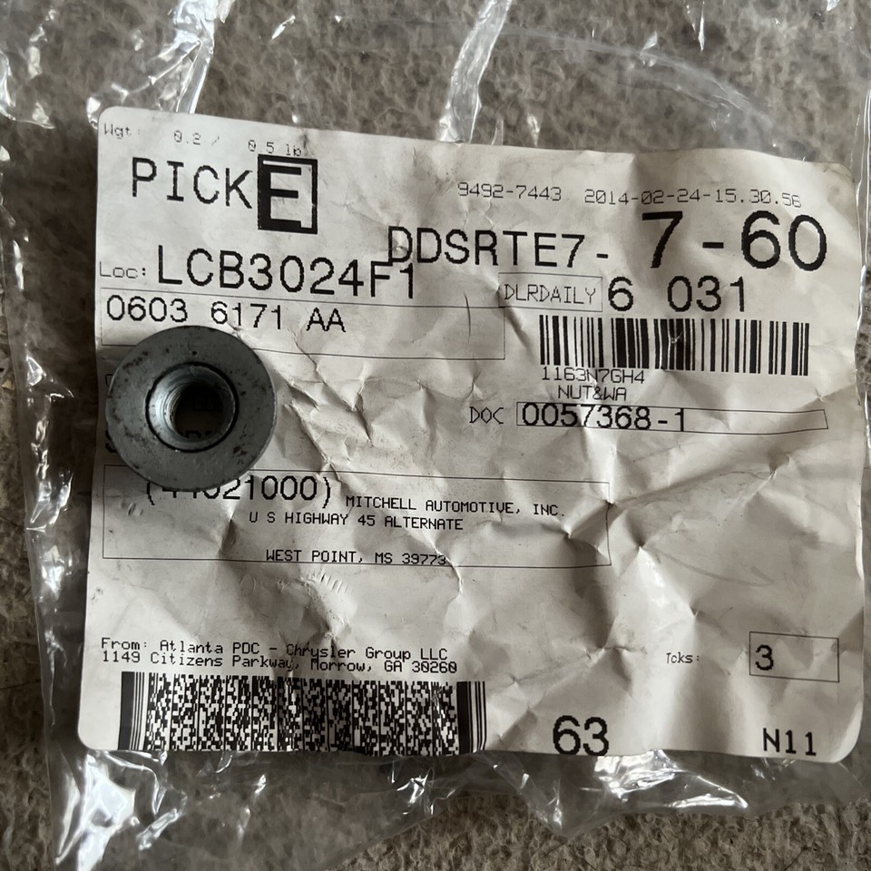Exhaust Manifold Heat Shield Nut Mopar 06036171AA