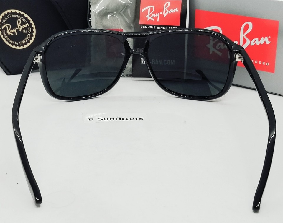 Ray Ban CATS 4000 black/green RB4128 601 60 sunglasses NEW IN BOX ...