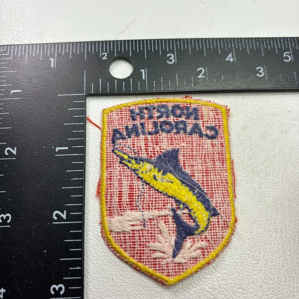 Vintage North Carolina Fishing Angler Patch (? Marlin ? Swordfish ...