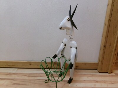 Unique Metal Goat Plant Pot Holder Yard Art | eBay
