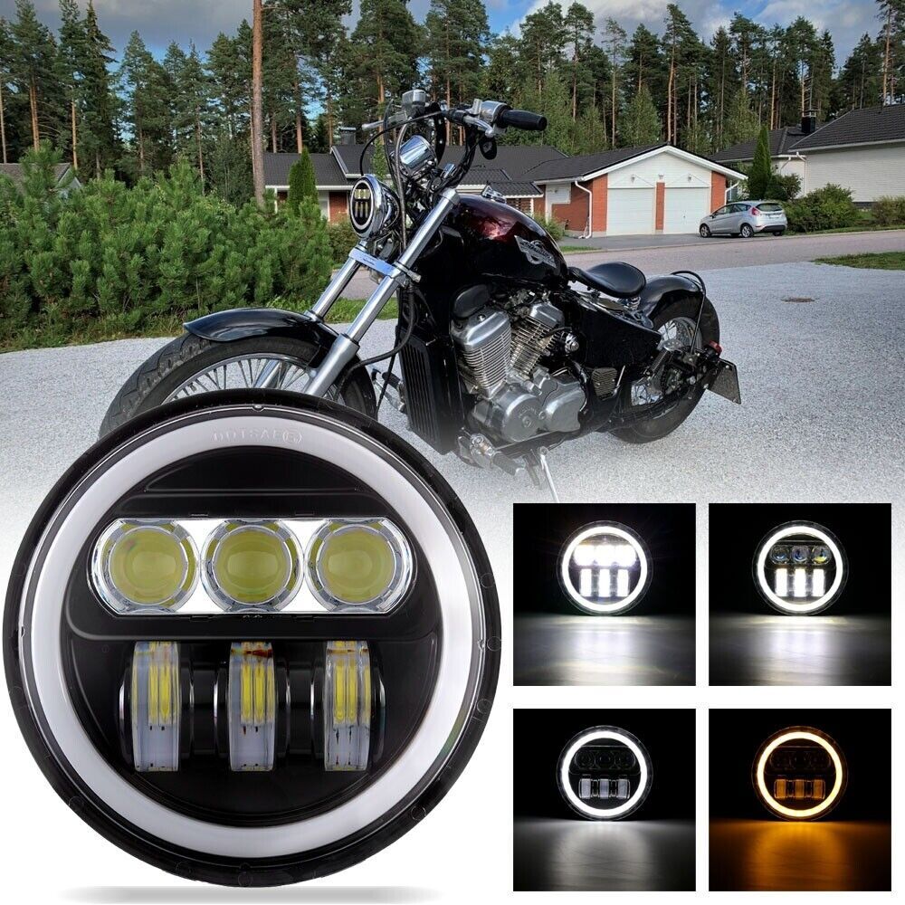 5-3/4" 5.75" LED Headlight Hi/Lo for Honda Shadow VT 600 700 750 1100 ...