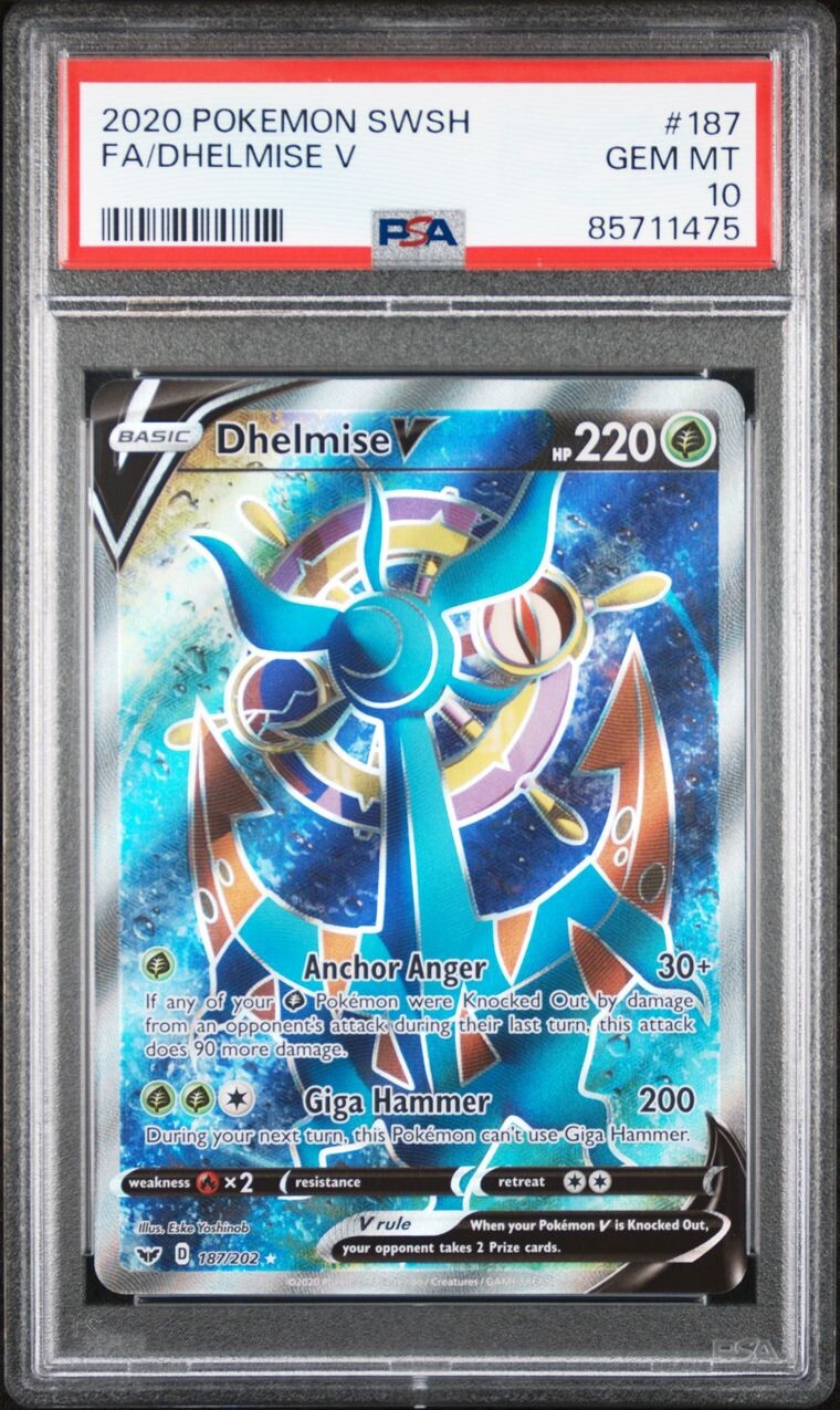 2020 Pokemon Sword & Shield Full Art/Dhelmise V #187 PSA Gem Mint 10 | eBay