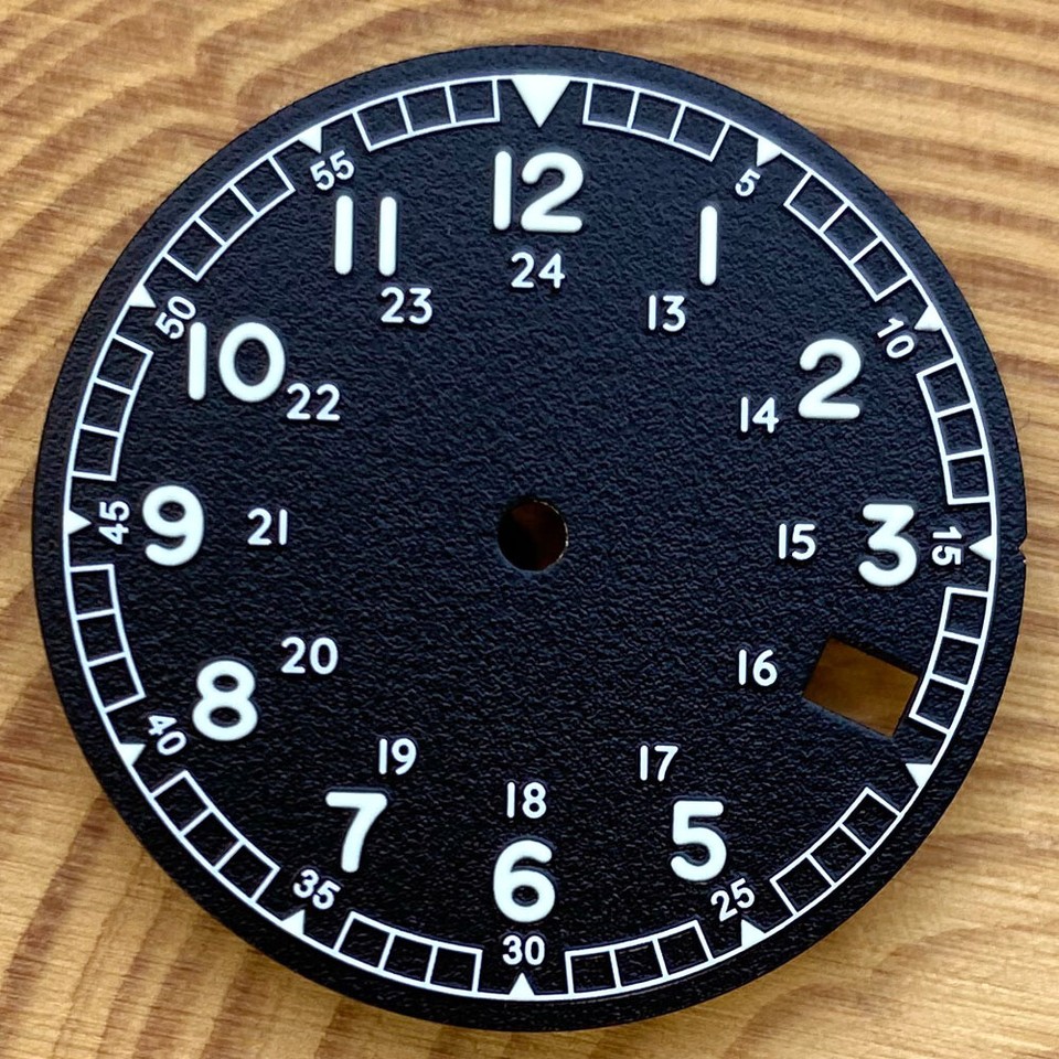 Vintage 29mm Watch Dial for NH35 Movement Black White Green Lume 3.8 ...