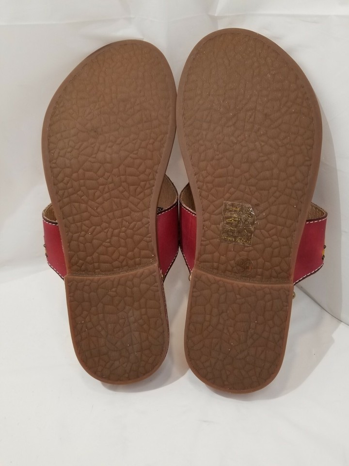 Spring Step L'Artiste Mayura Red Leather Thong Sandals Women's Size 36 ...