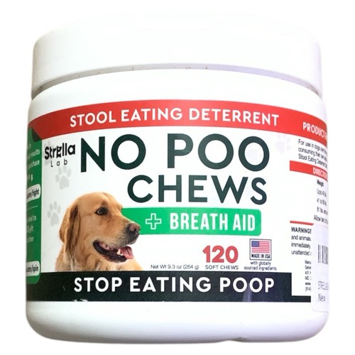 Strella Lab No Poo Chews Dogs 120 Soft Bites Liver Flavor Stop Eating ...
