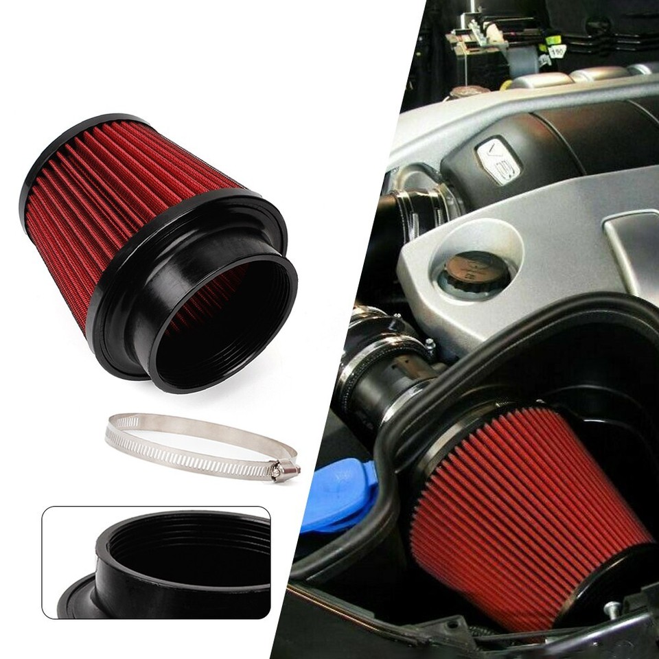 4IN 100mm Performance High Flow Cold Air Intake Cone Replacement Dry ...