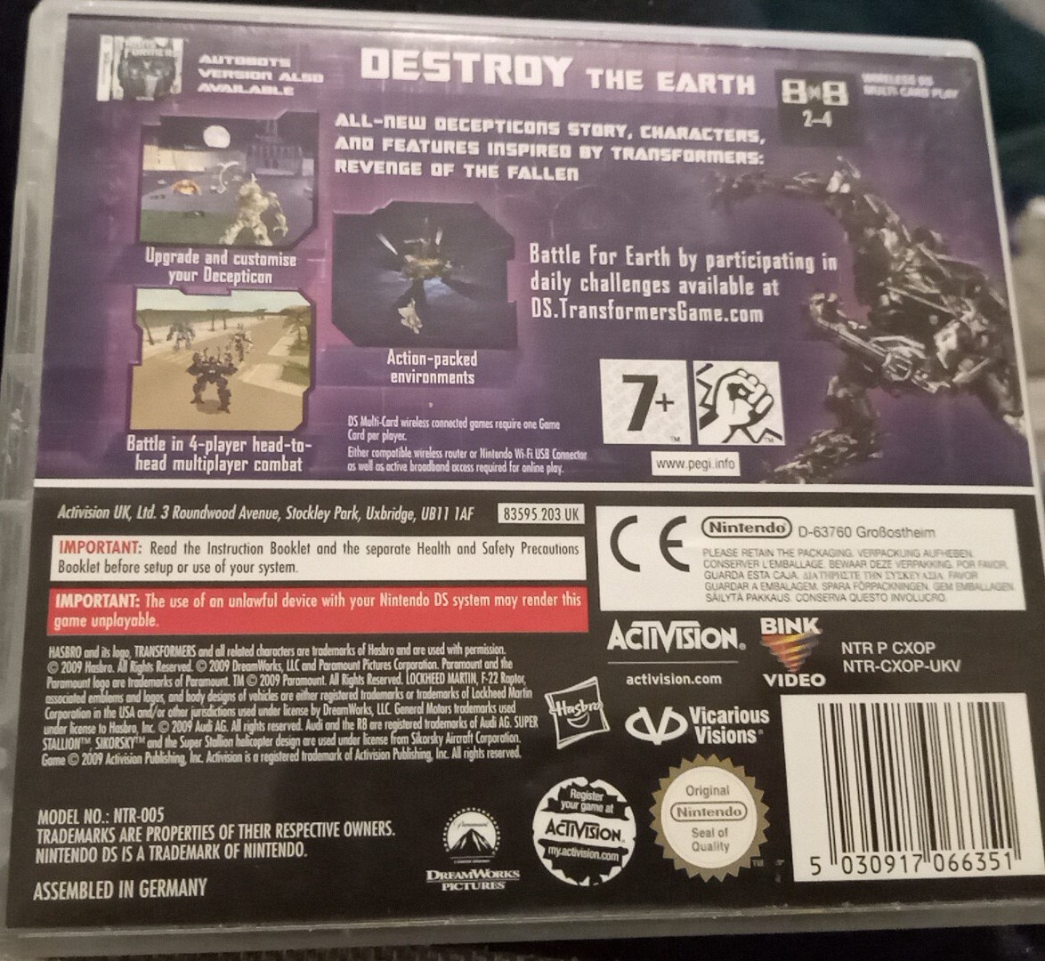 Transformers: Revenge of the Fallen (Nintendo DS 2009) Video Game | eBay