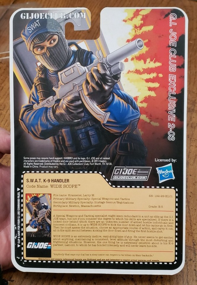 GI Joe Club Subscription FSS 2-03 Wide Scope New Joecon Pursuit POC ...