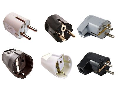 AS Schwabe Schuko-Stecker /Kupplung weiß schwarz IP20 Stromstecker ...