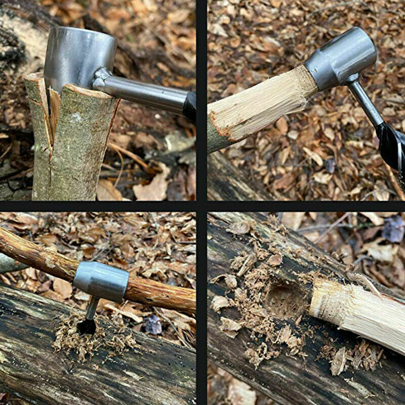 Manual Hand Auger Wrench Outdoor Survival Gear Wood Drill Kit for ...